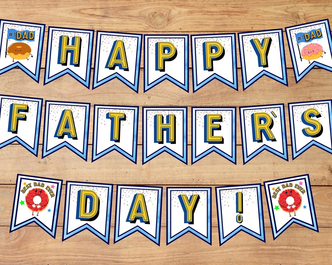Happy Father's Day Donuts With Dad Banner, Donuts With Dad Sign, Father ...