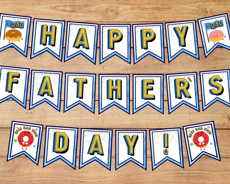 Happy Father's Day Donuts With Dad Banner, Donuts With Dad Sign, Father ...