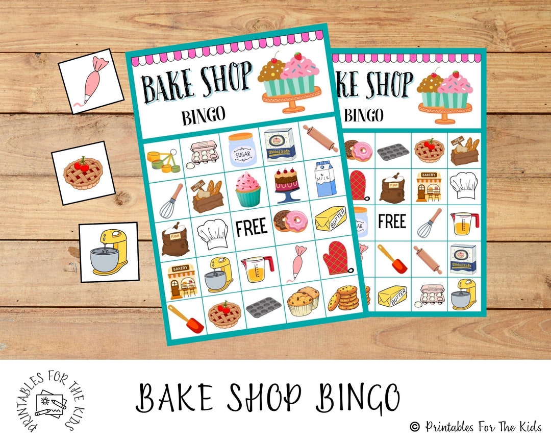 Baking Birthday Party Bingo Game: Kids Bake Shop Activity Printable - Etsy