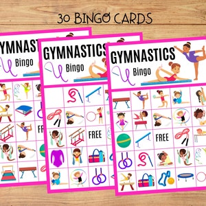 Gymnastics Birthday Party Bingo Game: Kids Printable Activity - Etsy