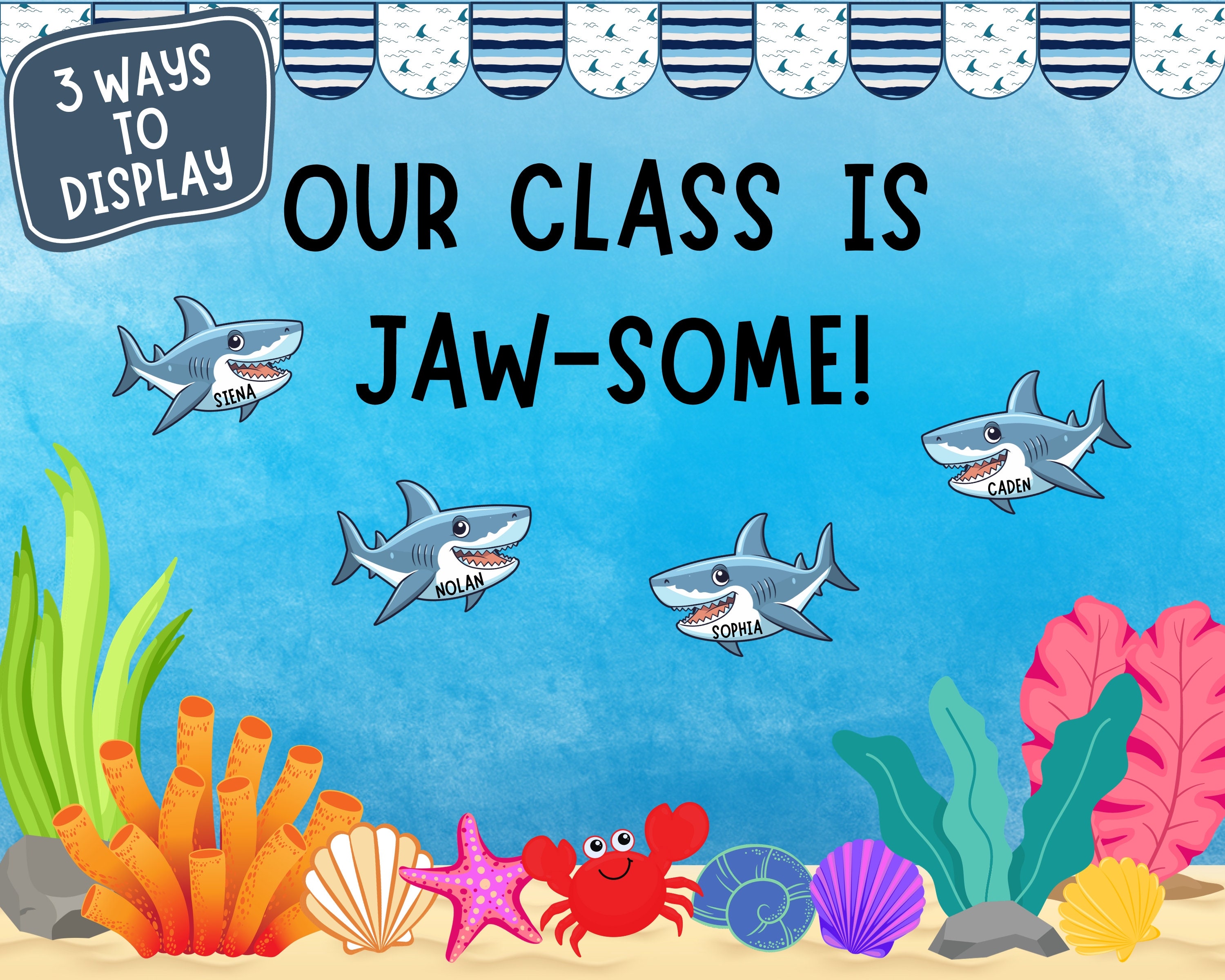 Under the Sea Bulletin Board, Motivational Bulletin Board Kit, Ocean ...