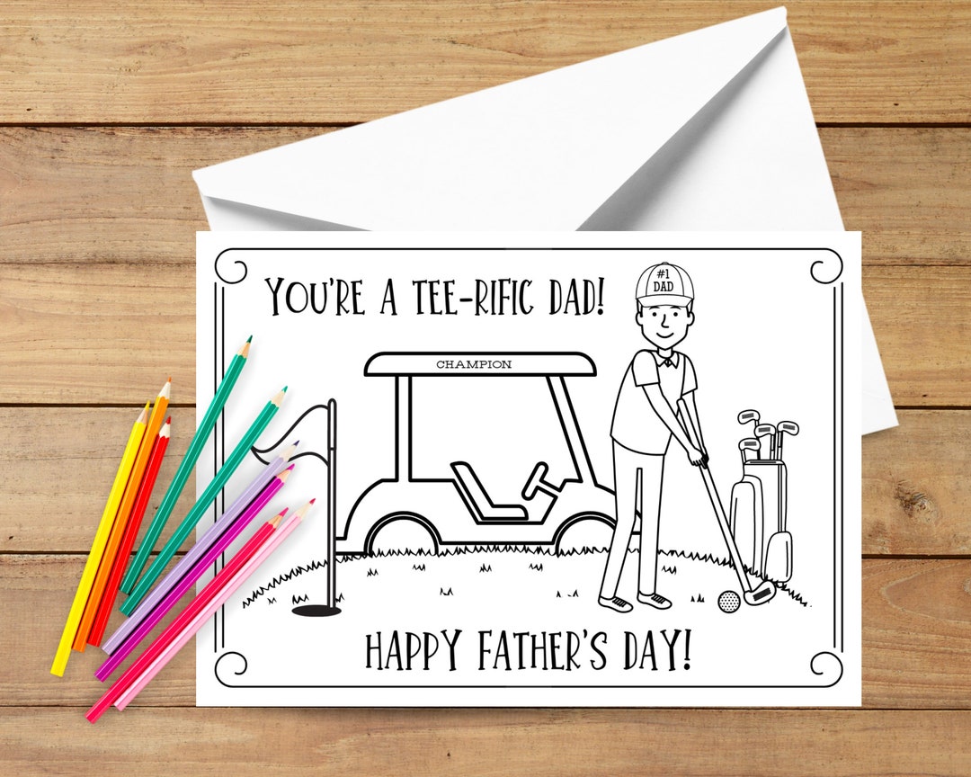 Father's Day Card, Golf Father's Day Card, Printable Golf Card for Dad ...