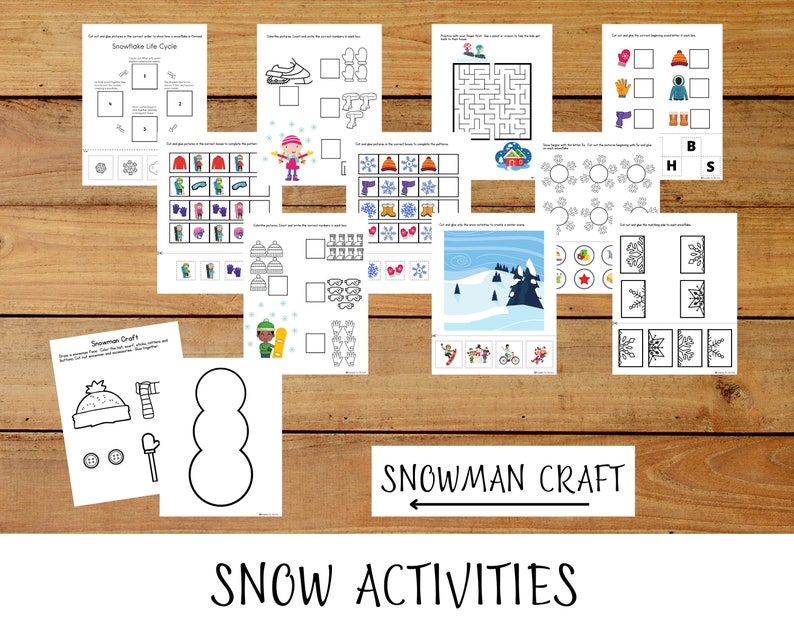 Winter Activities for Kids, Snowman Craft, Winter Lesson Plan ...