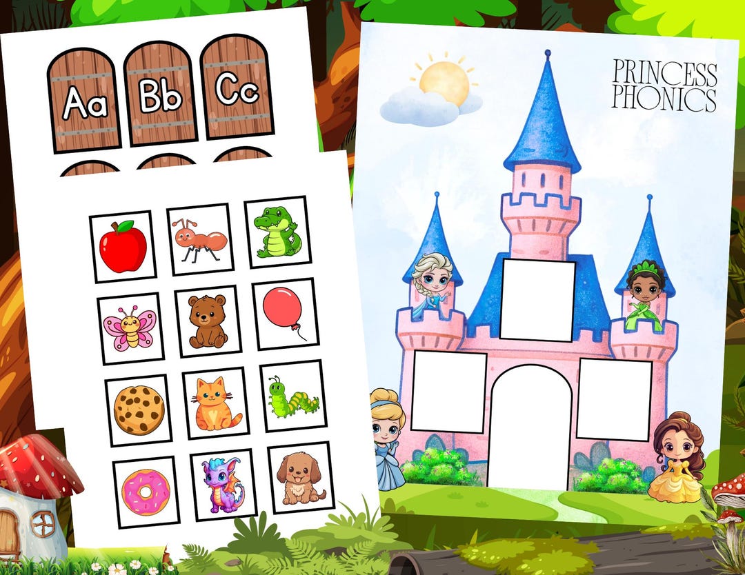 Phonics Activity, Disney Princess Letter Match, Printable Alphabet Game ...