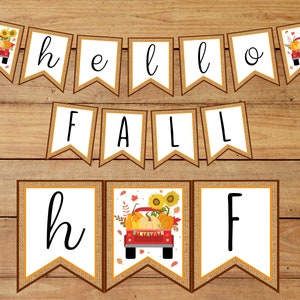 Hello Fall Banner: Burlap Autumn Decor Printable - Etsy