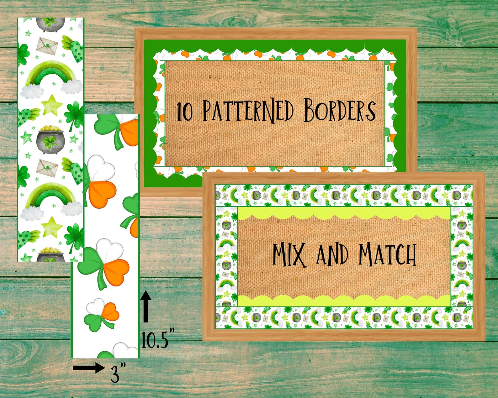 St. Patrick's Day Bulletin Board Border, Printable March St. Patrick's ...
