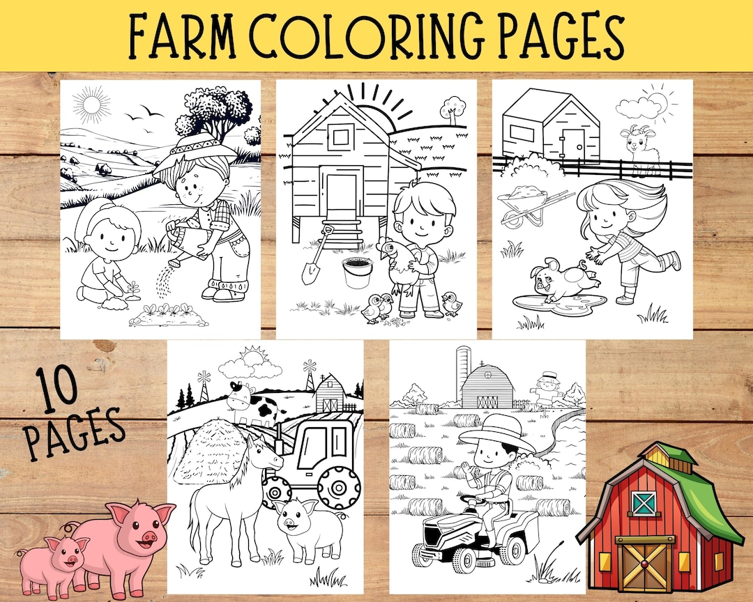 Farm Coloring Pages, Farm Birthday Party, Printable Farm Animal ...