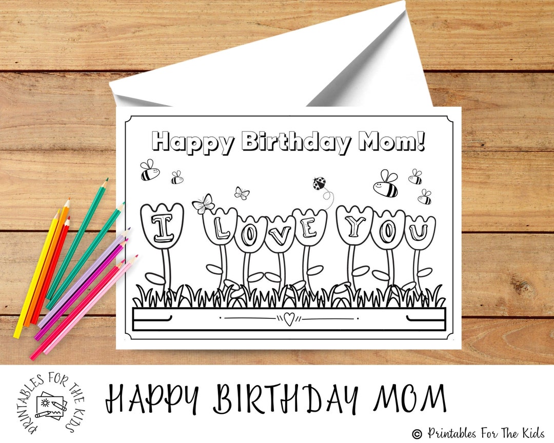 Birthday Card for Mom Happy Birthday Mom Card Printable - Etsy