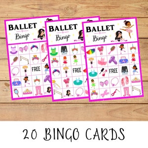 Ballet Birthday Bingo Game Ballerina Printable Bingo Cards - Etsy