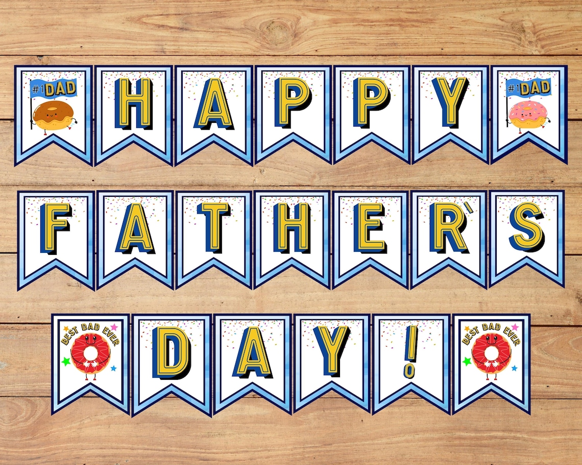 Happy Father's Day Donuts With Dad Banner, Donuts With Dad Sign, Father ...
