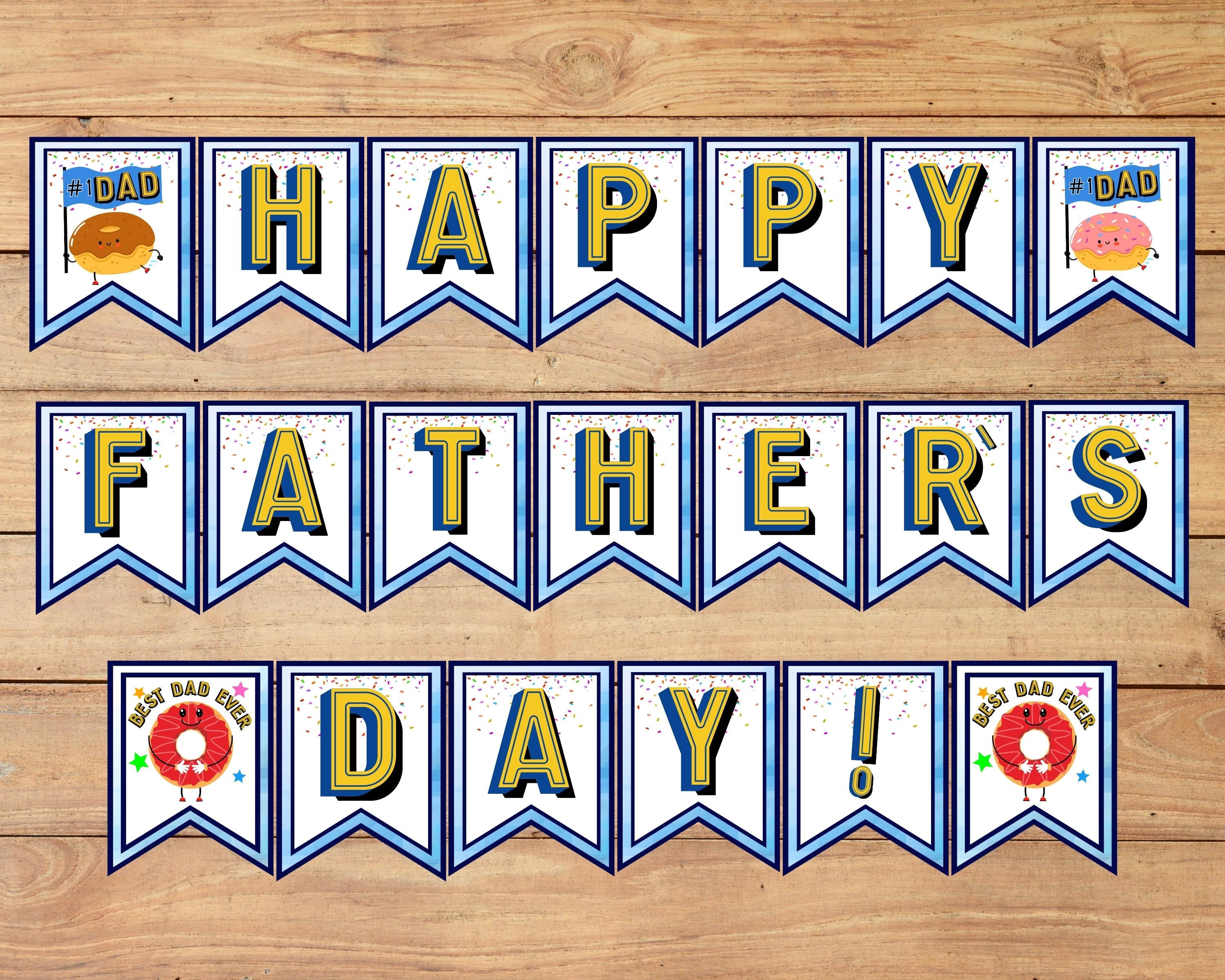 Donuts With Dad Banner: Father's Day Printable Bunting - Etsy