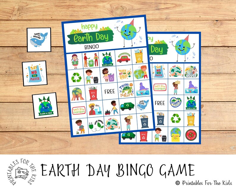 Earth Day Printable Kids Activities, Bingo Game, Earth Day Party ...