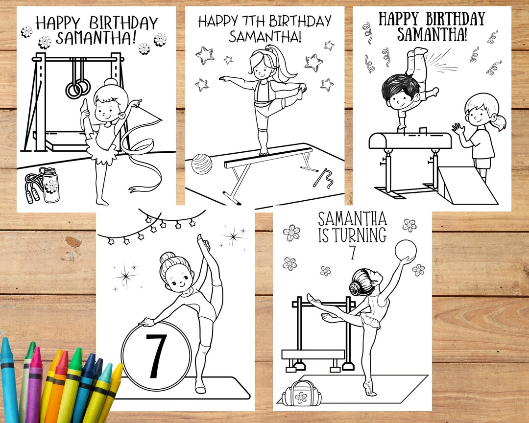 Gymnastics Coloring Pages Personalized Birthday Sheets, Gymnastic ...