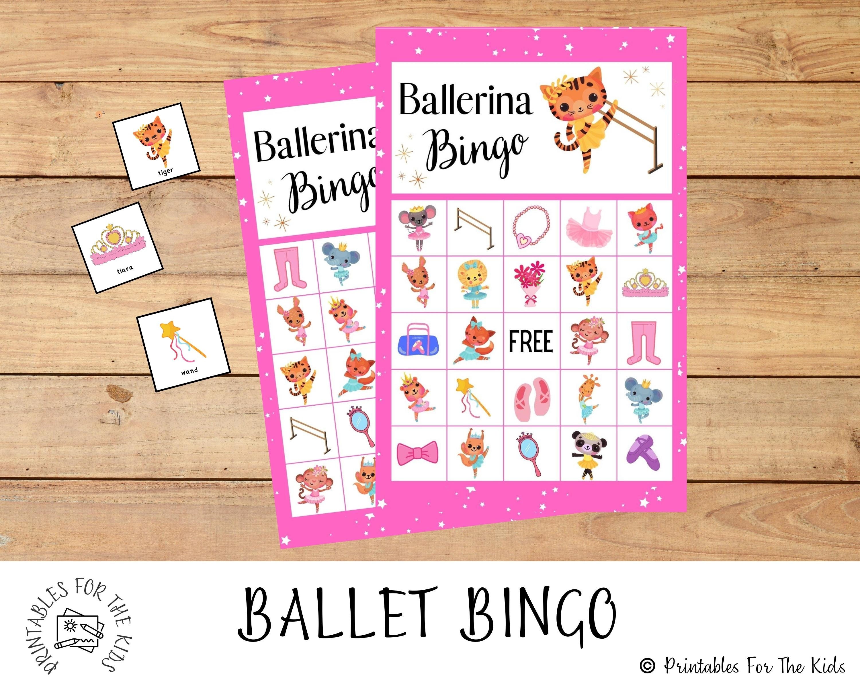 Ballerina Birthday, Ballet Party Game, Printable Ballerina Bingo Game ...
