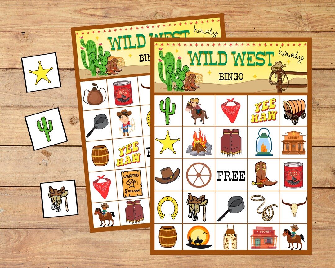 Wild West Bingo Game: Cowboy Cowgirl Birthday Party Printable - Etsy