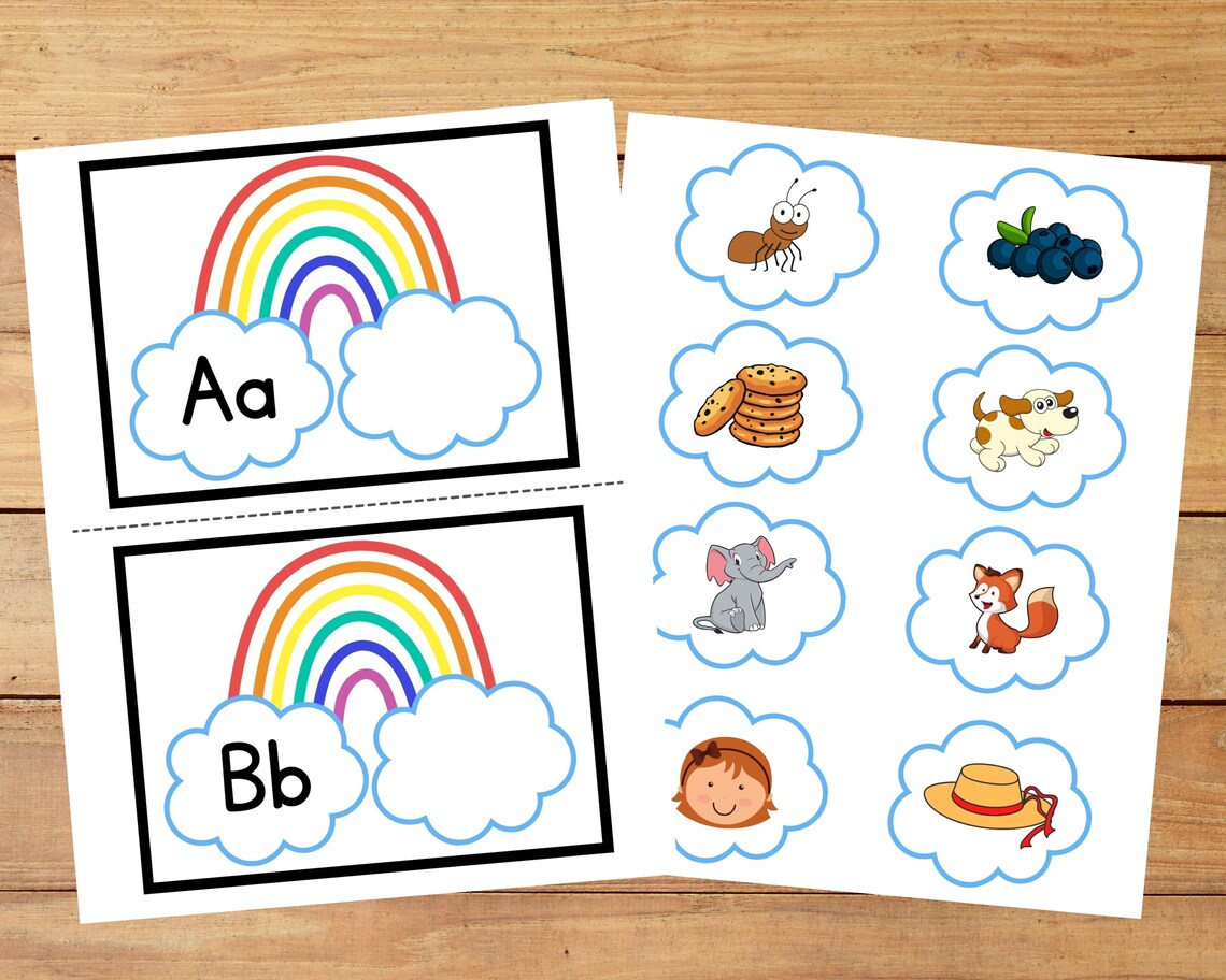 Phonics Beginning Sounds Letter Activity Printable Picture Match Spring ...