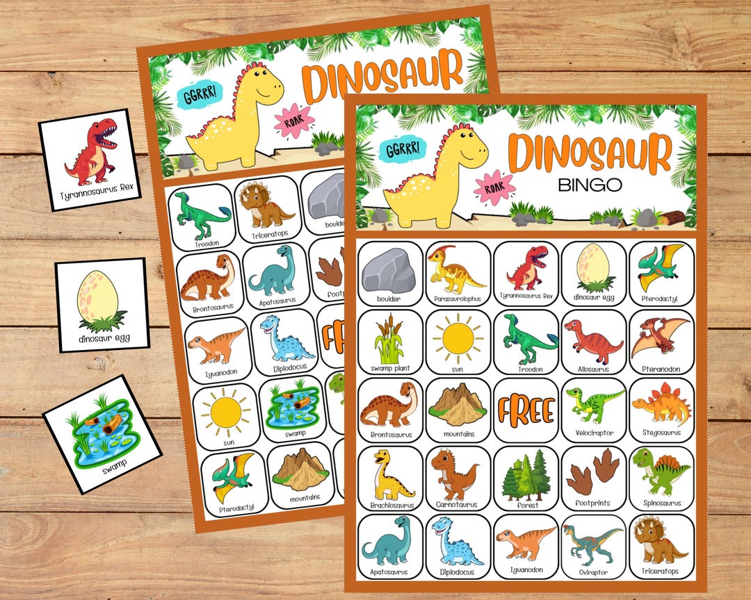 Dinosaur Bingo Game: Kids Birthday Party Activity Printable - Etsy