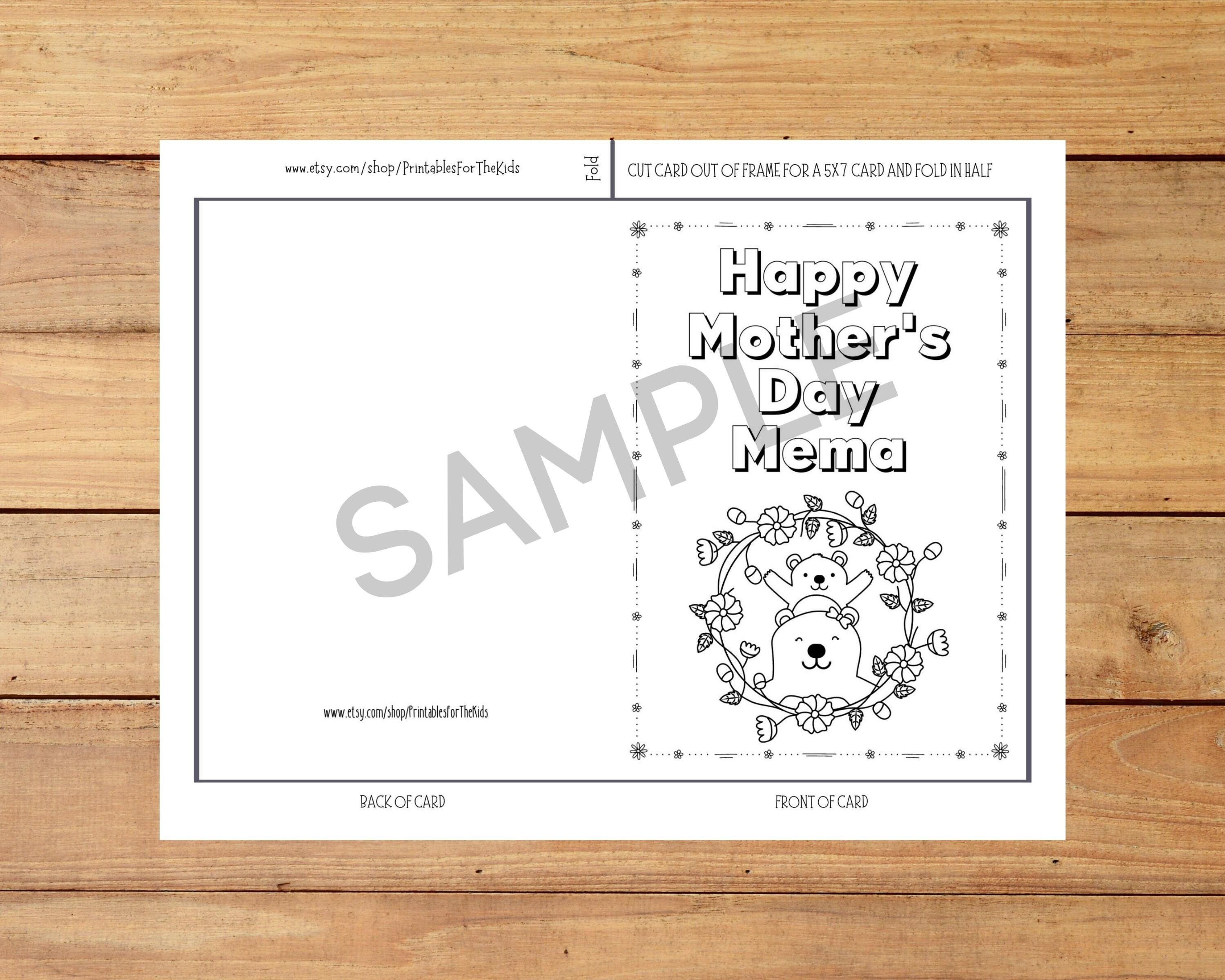 Mema Mother's Day Card, Printable Card for Mema, Happy Mother's Day ...