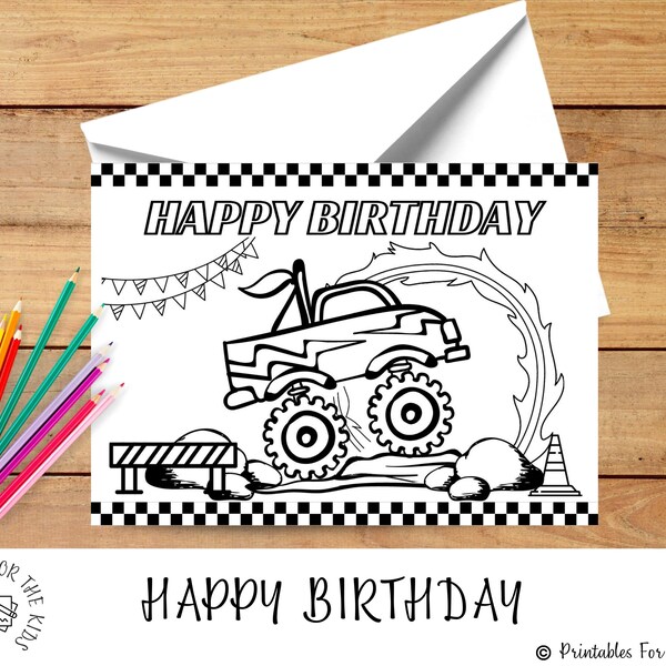 Black Monster Truck Birthday Card - Etsy