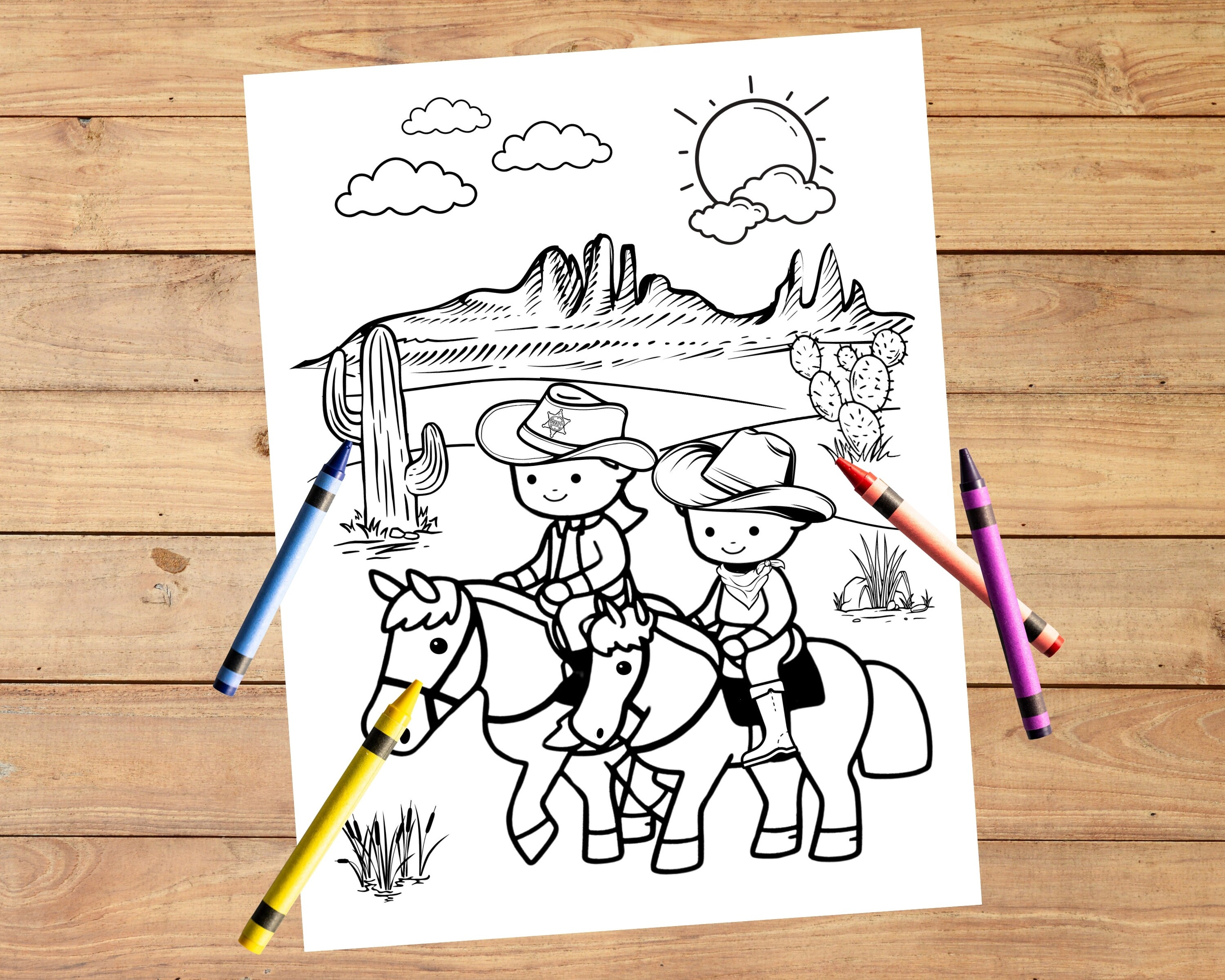 Wild West Coloring Pages, Cowboy Coloring Sheet, Printable Cowgirl ...