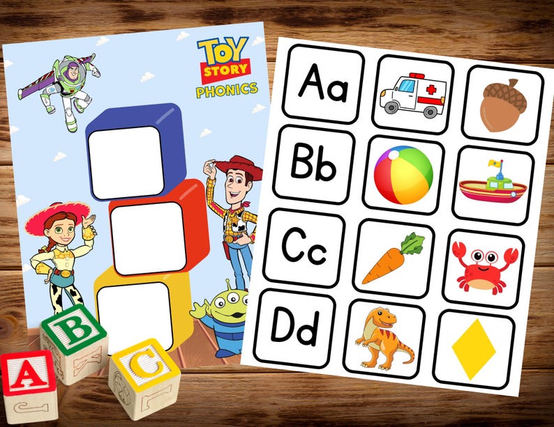 Phonics Activity, Toy Story Alphabet Learning Printable - Etsy