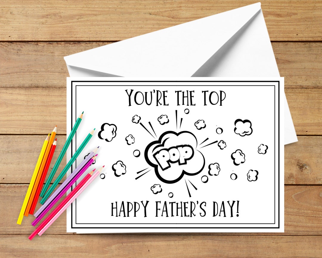 Father's Day Card for Pop, Printable Pop Father's Day Card, Happy ...