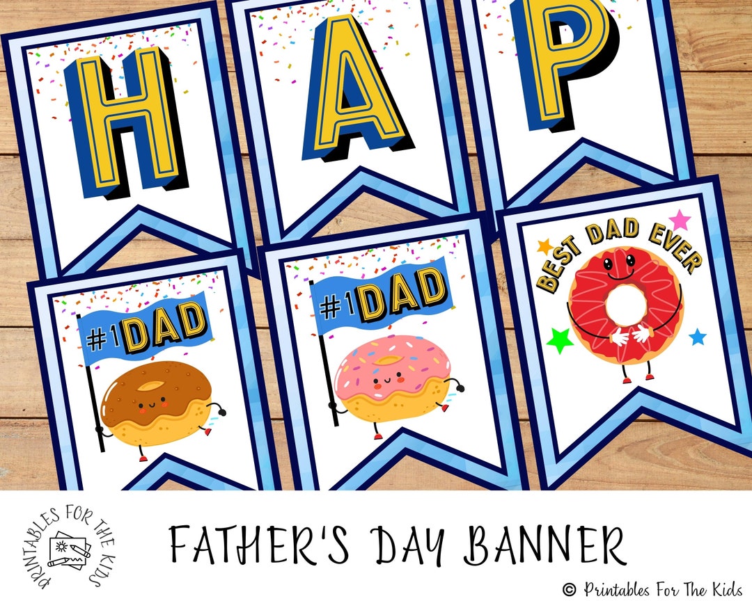 Happy Father's Day Donuts With Dad Banner, Donuts With Dad Sign, Father ...