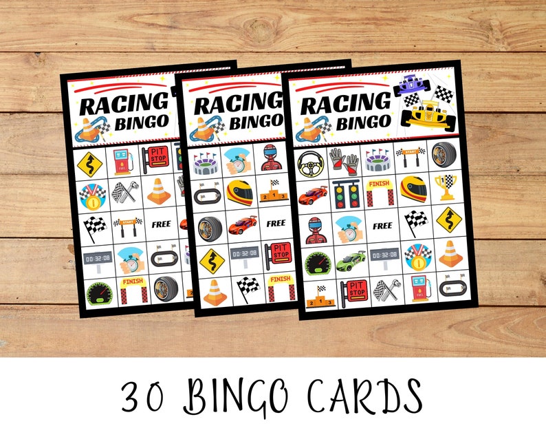 Racing Birthday Party, Race Car Bingo Game, Printable Party Games, Race ...