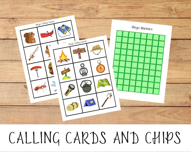 Camping Bingo Game: Nature Party Activity Printable - Etsy