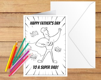 Instant Download Father's Day Card, Superhero Fathers Day Card, Super ...