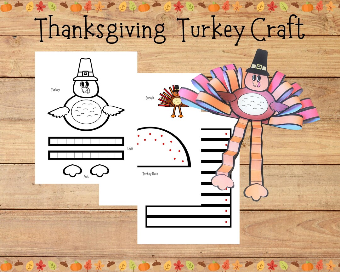 Thanksgiving Turkey Craft Kids Thanksgiving Craft Printable - Etsy