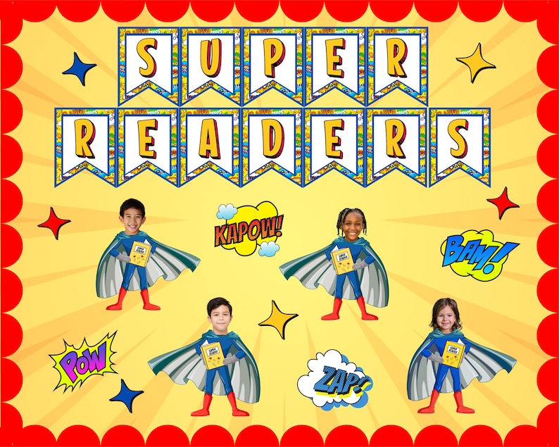 Reading Bulletin Board Kit, Superhero Super Readers Classroom Wall ...