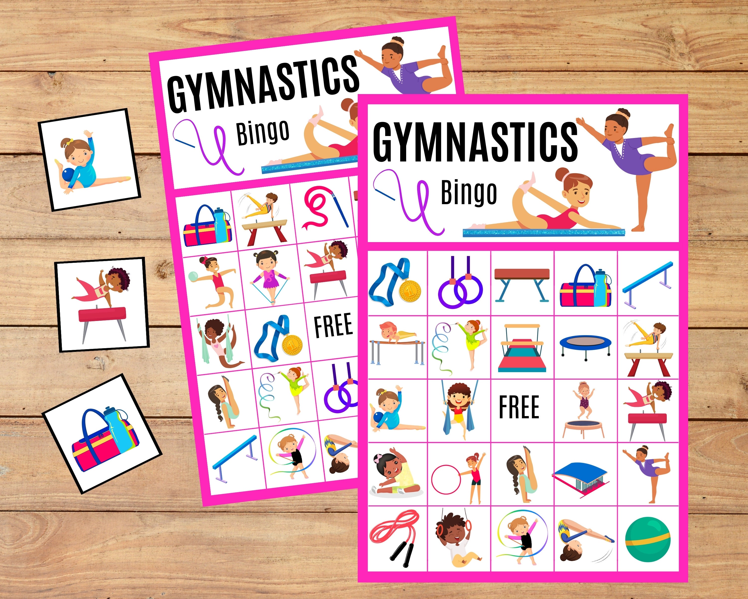 Gymnastic Party, Gymnastics Birthday Party Activity, Gymnastic Bingo ...