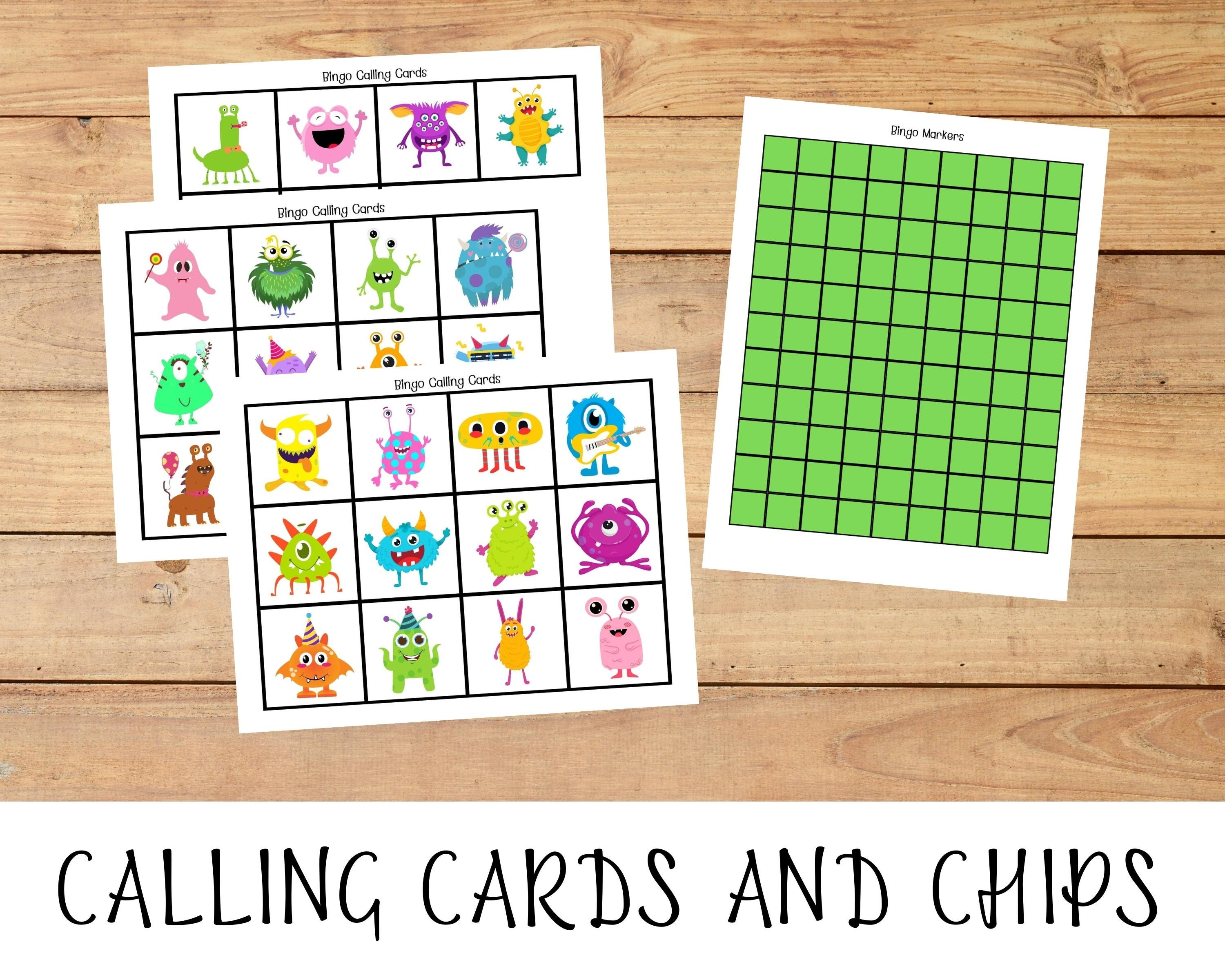 Monster Party Bingo Game, Halloween Monster Mash Party Game, Halloween ...