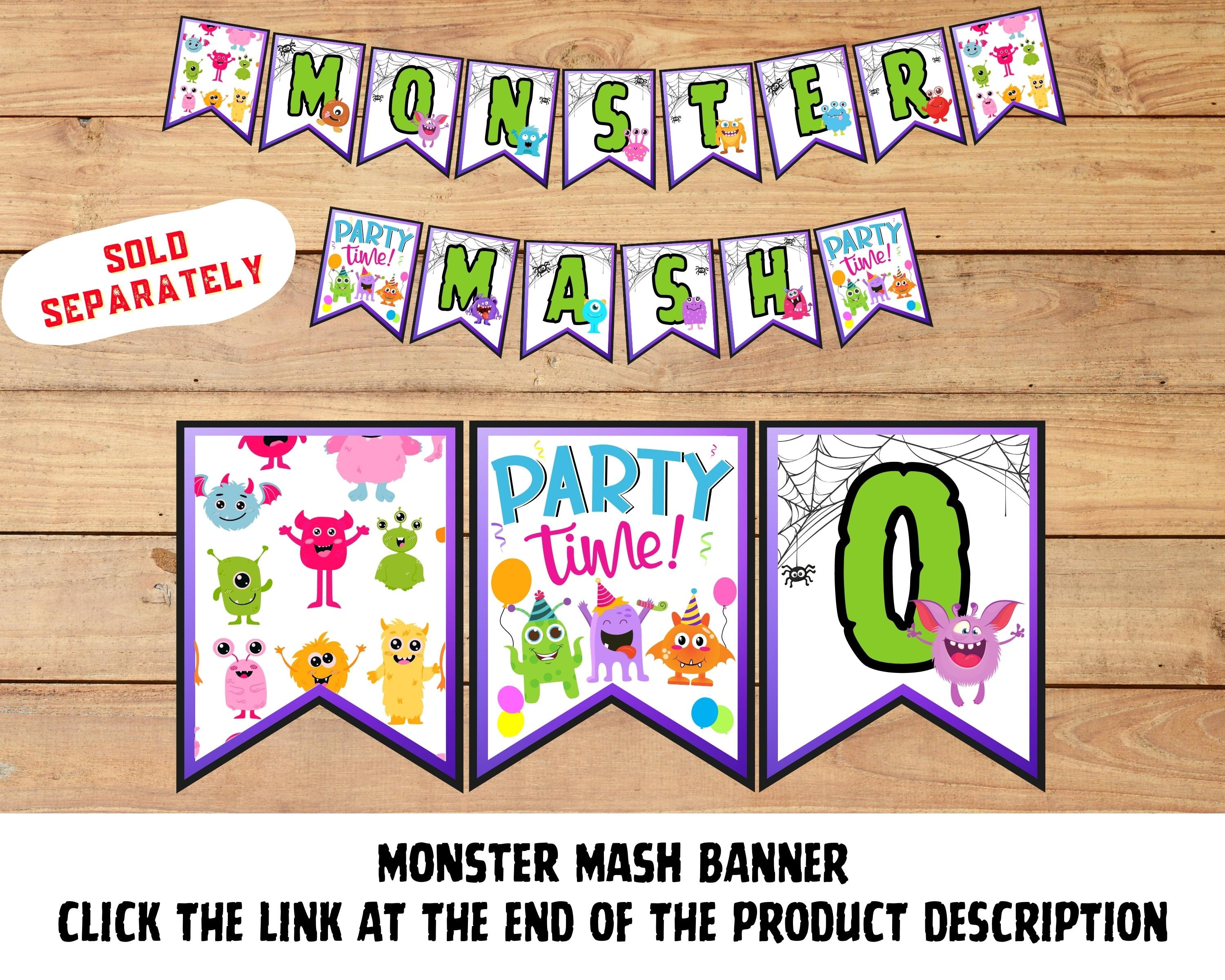 Monster Party Bingo Game, Halloween Monster Mash Party Game, Halloween ...