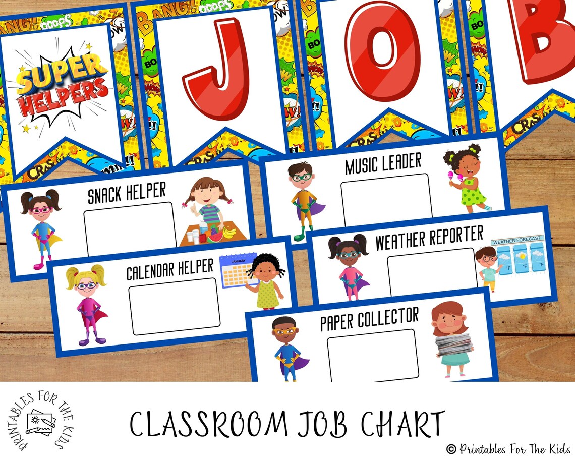 Classroom Job Chart, Class Chore Chart, School Job Labels, Classroom ...