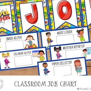 Classroom Job Chart, Class Chore Chart, School Job Labels, Classroom ...
