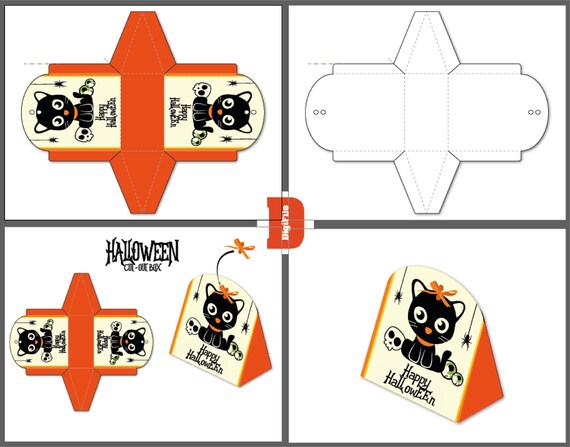 Boîte Dhalloween Png Modèle De Boîte Dhalloween Boîte De - Etsy