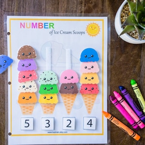 Ice Cream Toddler Busy Book: Montessori Inspired Learning With Counting ...