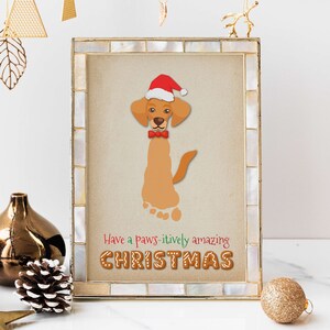 Golden Retriever Dog Baby Footprint for Christmas, Christmas Handprint ...