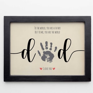 DAD Handprint Footprint Art Craft Father's Day Gift for - Etsy