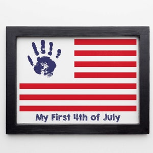 First 4th of July Independence Day Handprint Footprint Art Craft, USA ...