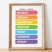Days of the Week Educational Posters Wall Art Poster, Playroom Prints ...