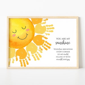 You Are My Sunshine Handprint Art, Sibling Handprint, DIY Mum's ...