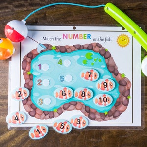 Preschool Worksheets Fishing, Toddler Activities Number Counting, Busy ...