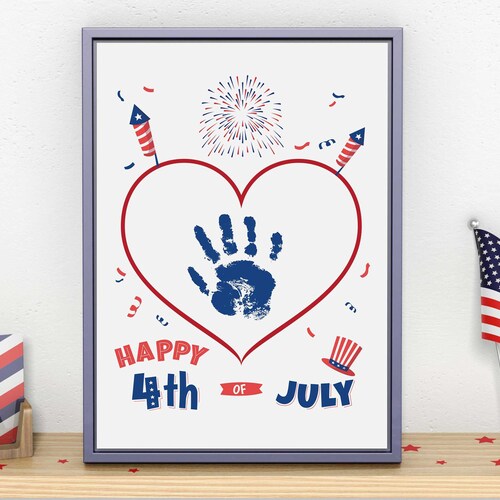 Fireworks Handprint Art for July 4th USA Independence Day - Etsy