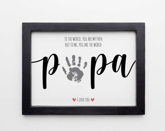 Dad Handprint Footprint Art Craft, Father's Day Gift for Dad, DIY Baby ...
