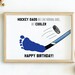 Hockey Dad Birthday Handprint Footprint Art Craft, DIY Baby Kids Card ...