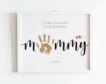 Mother's Day Handprint Craft, Printable Card for Mom, DIY Card for Mom ...