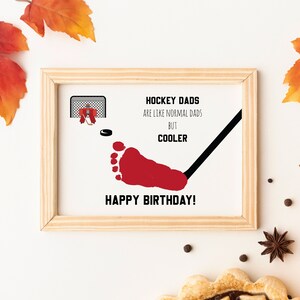 Hockey Dad Birthday Handprint Footprint Art Craft, Father's Day Gift ...
